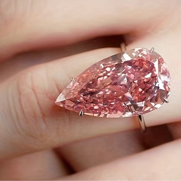 Jewelry | Oval Shaped Pink Zircon Ring | Poshmark